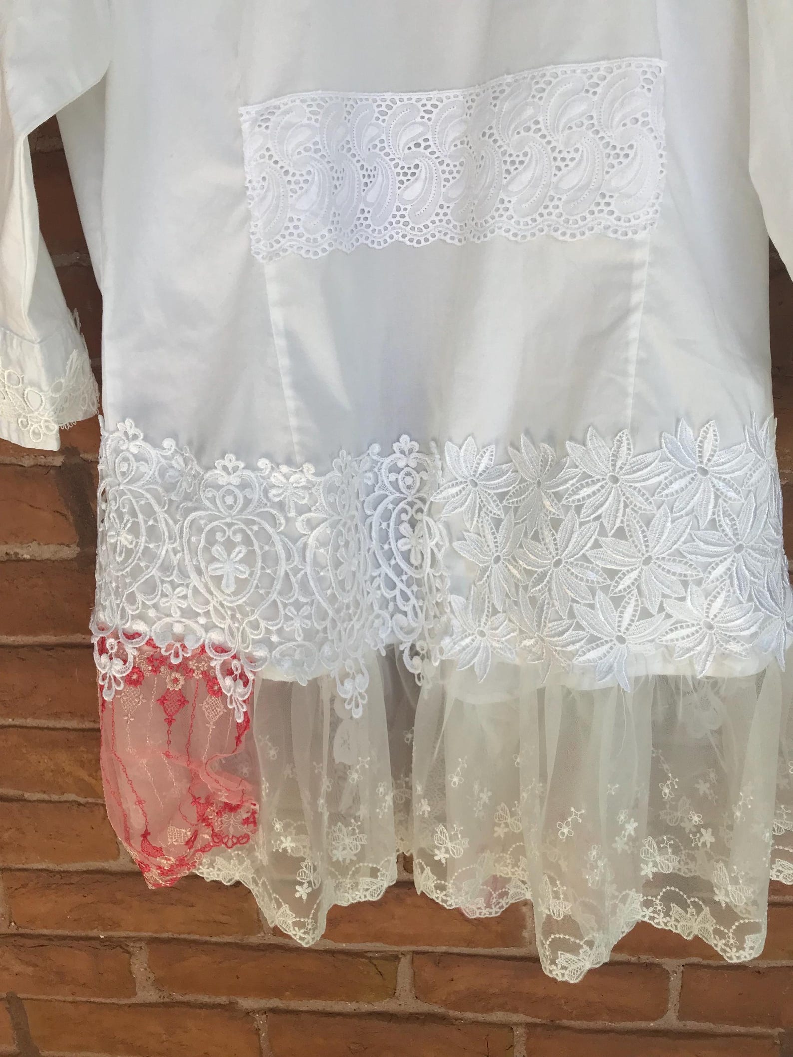 Art to Wear Jacket: Embellished Lace Roses Cross Appliqués, Roses ...