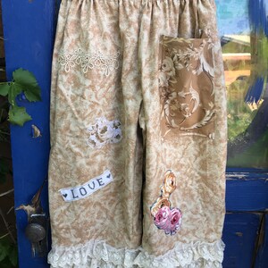 Artsy Art to Wear Womens Rose Applique Pantaloons Bloomers Unique OOAK ...