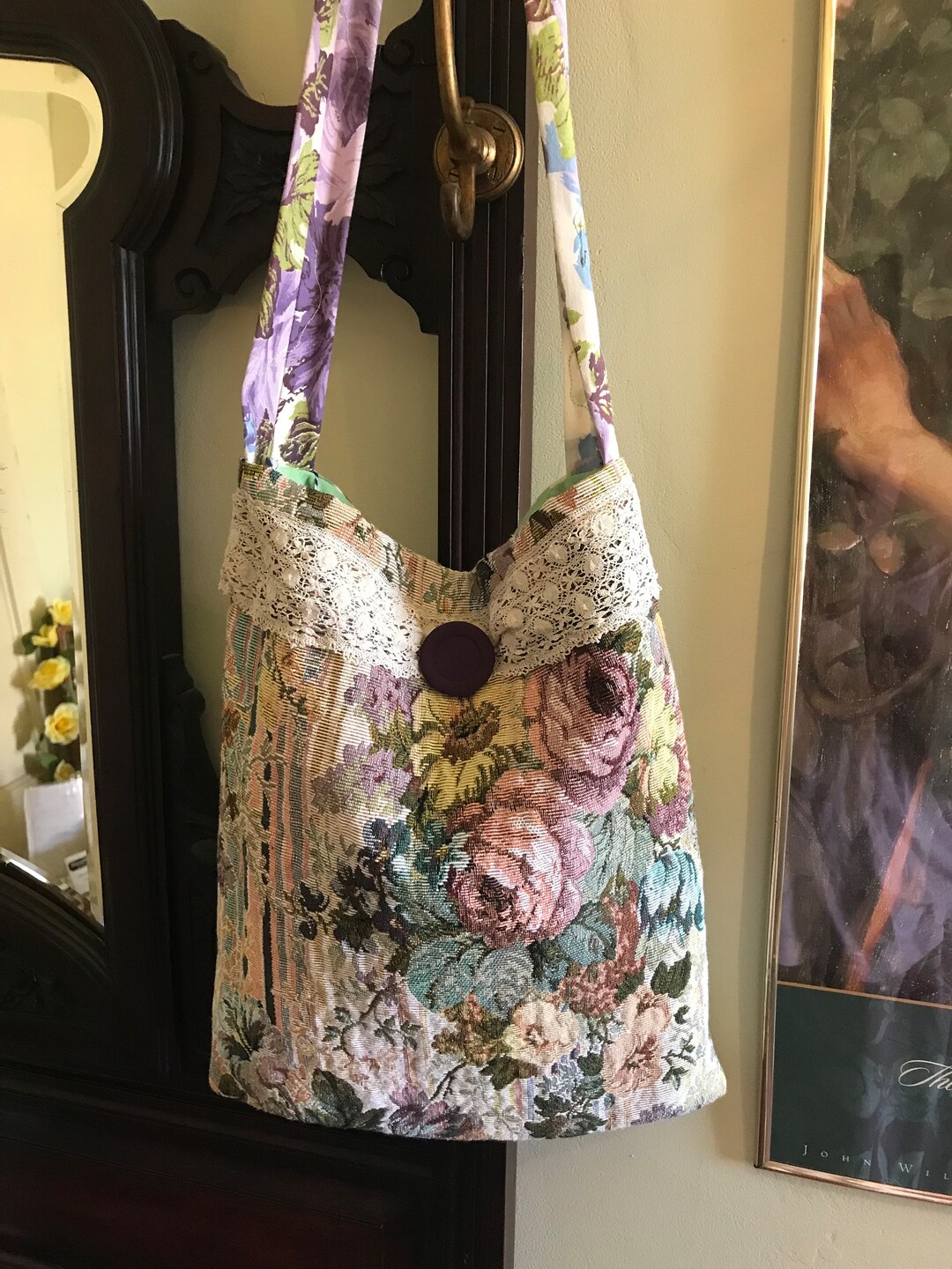 Tote Purse Artsy Funky Vintage Fabrics Lightweight OOAK - Etsy