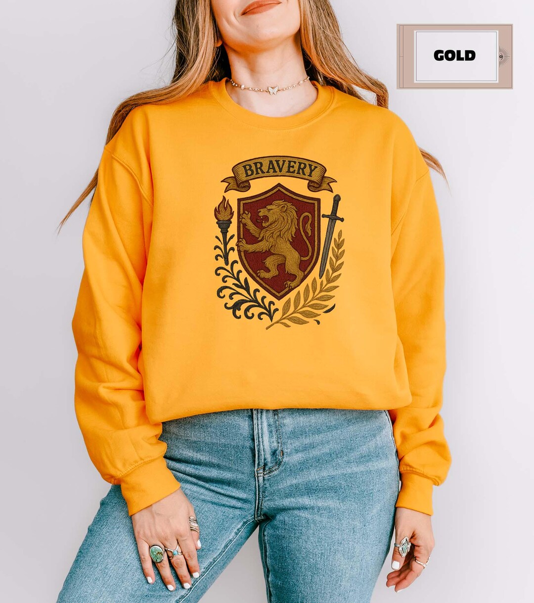 Bravery House Crest Sweatshirt, Lion, Magic School Pullover - Etsy