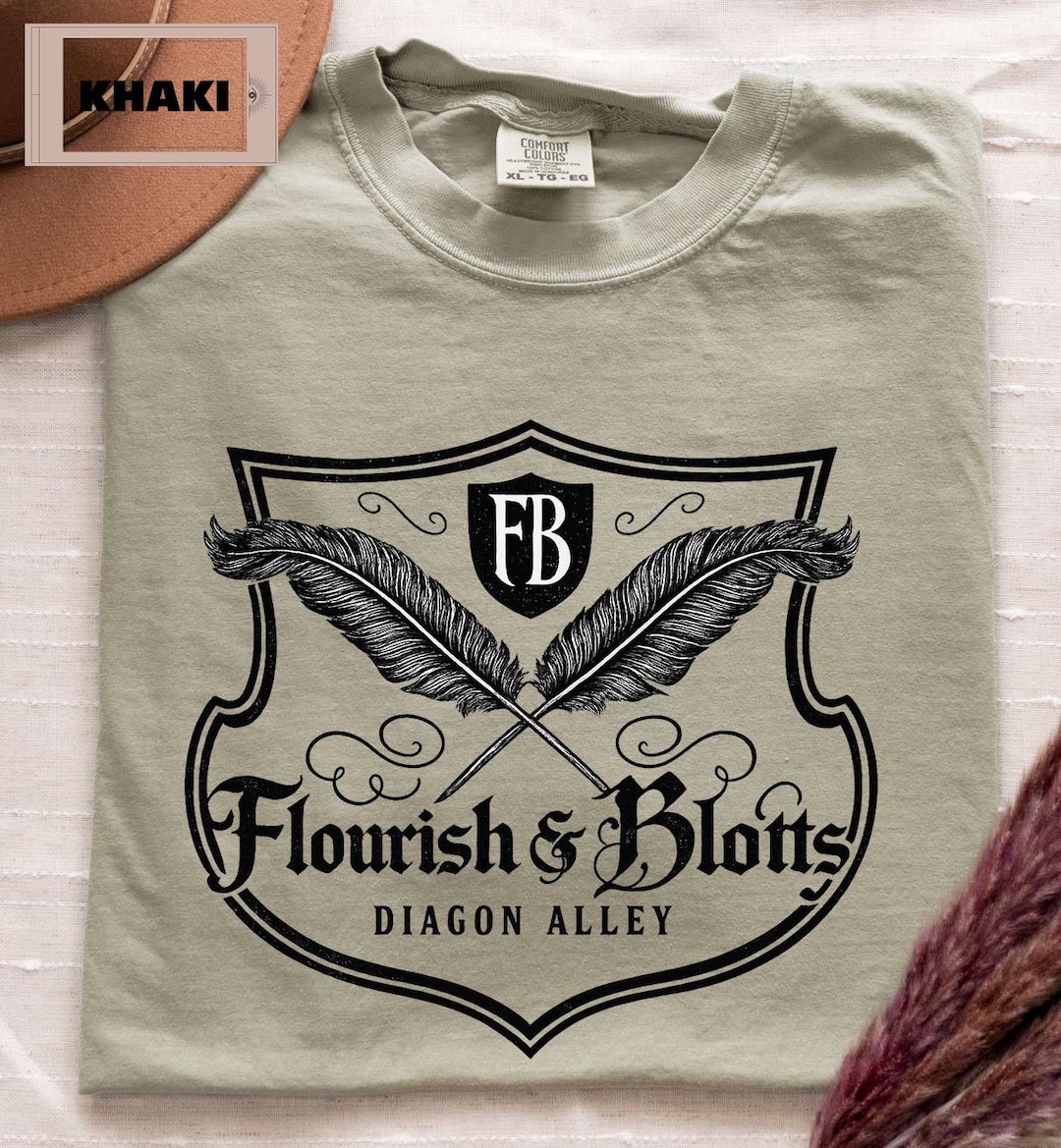 Flourish & Blotts Comfort Colors Shirt, Wizard Bookshop Tee - Etsy