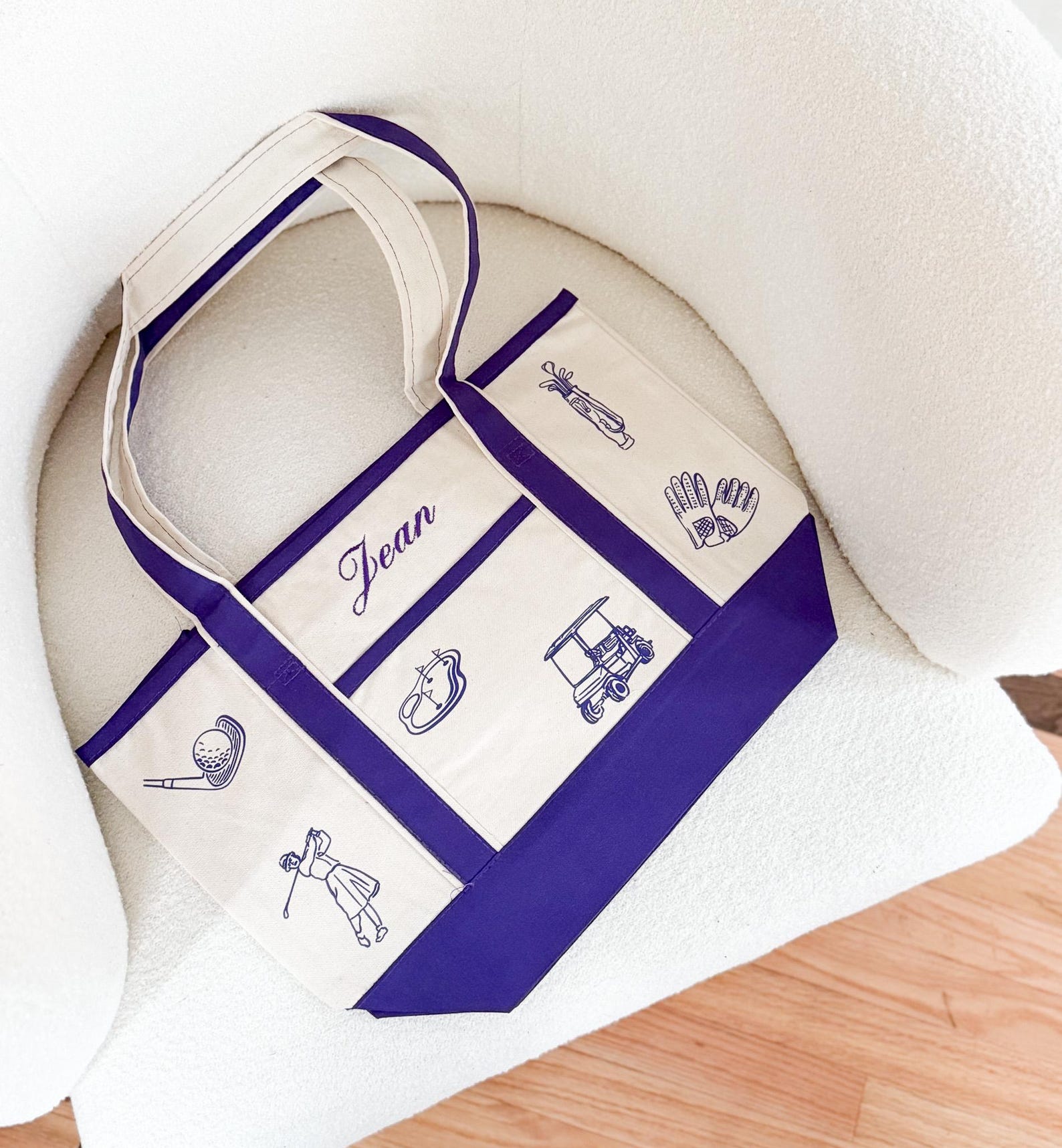 Personalized Golf Tote Bag, Custom Embroidered Canvas Bag With Name ...