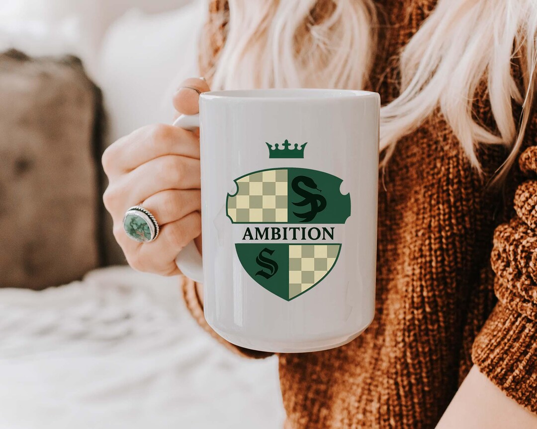 Ambition House Mug, Wizard-inspired Green Crest Coffee Cup, Fantasy ...