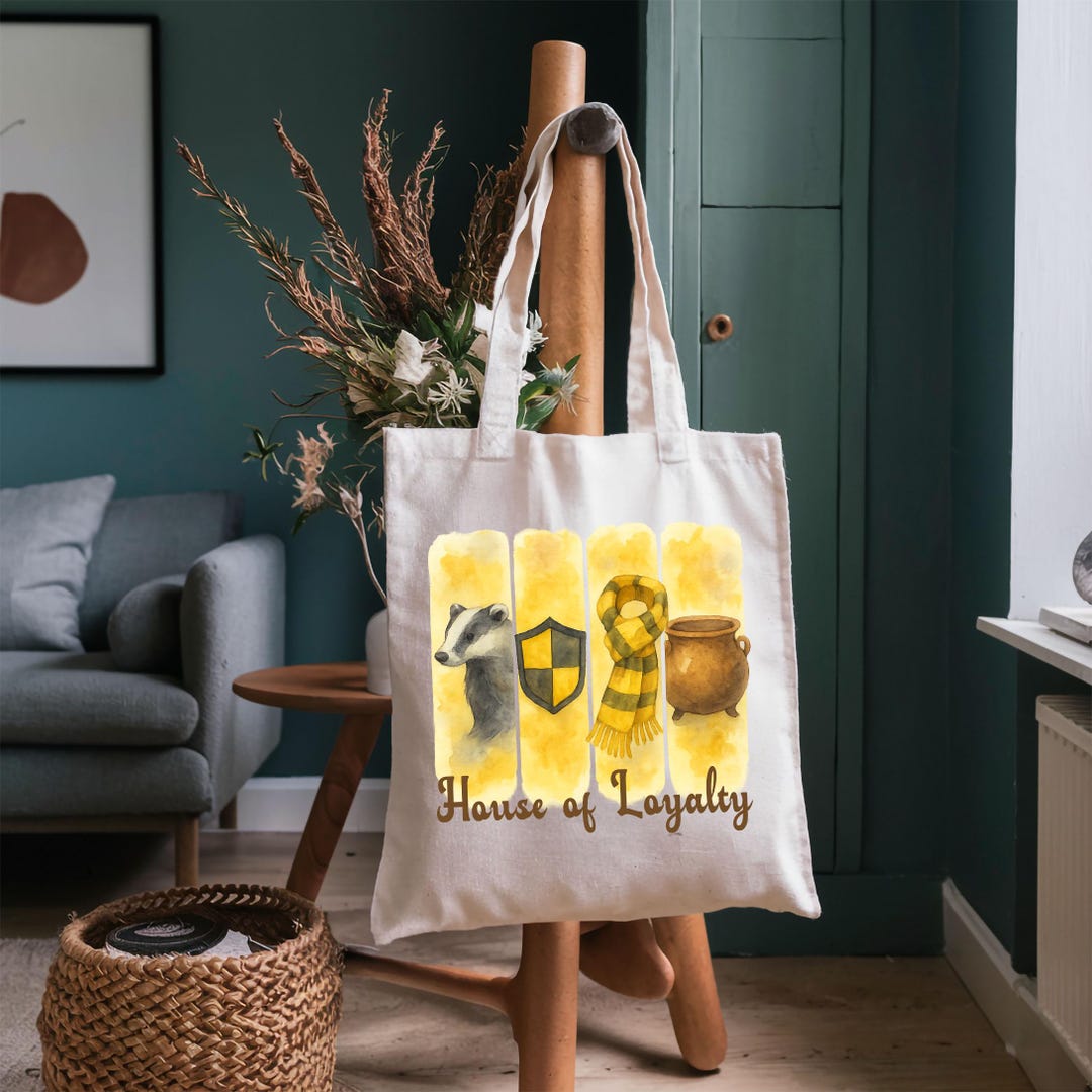 Wizard School Tote, House of Loyalty Tote Bag, Badger House Canvas Tote ...