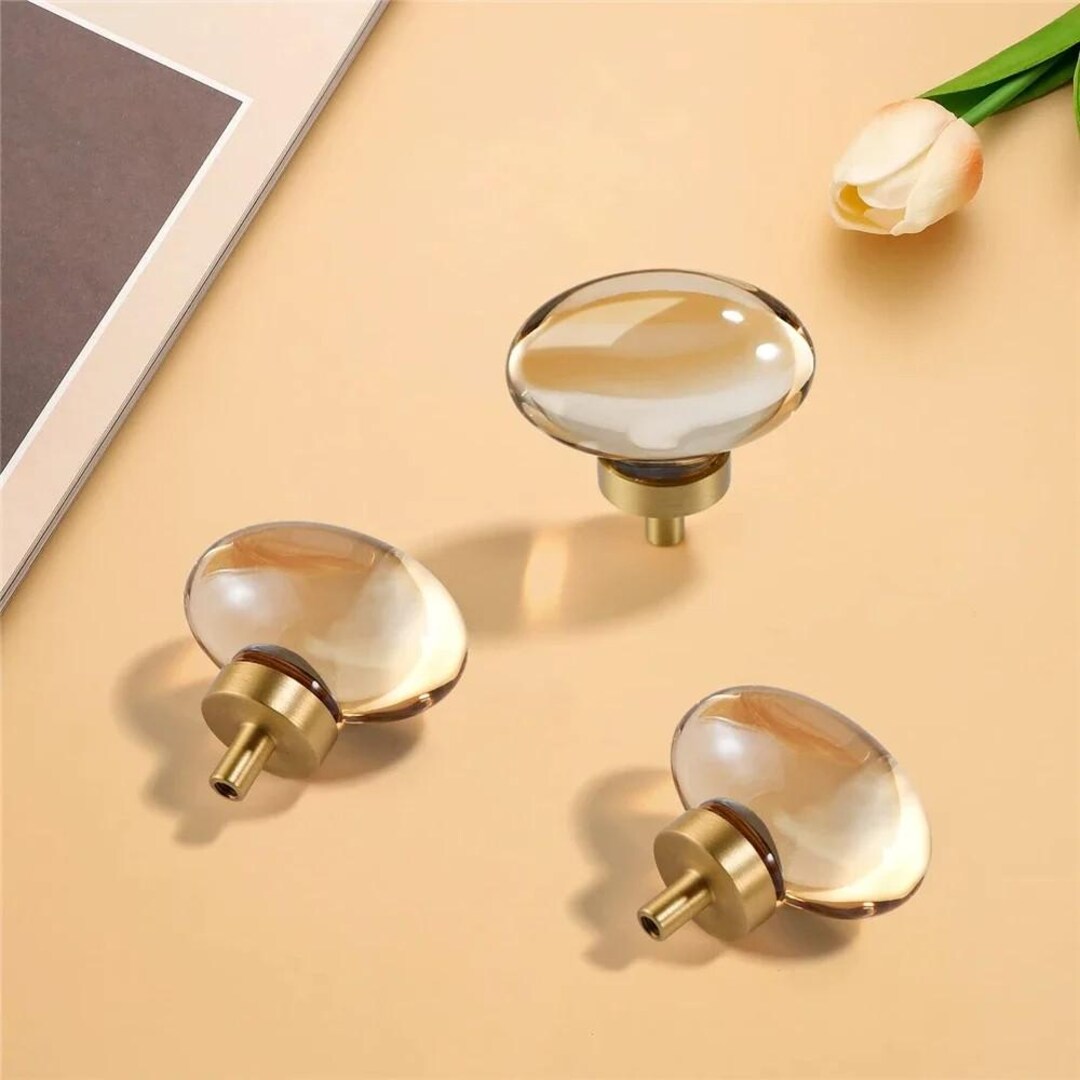 Crystal Cabinet Knobs Champagne | Champagne Crystal Knobs | Versatile Decorative Knobs ...