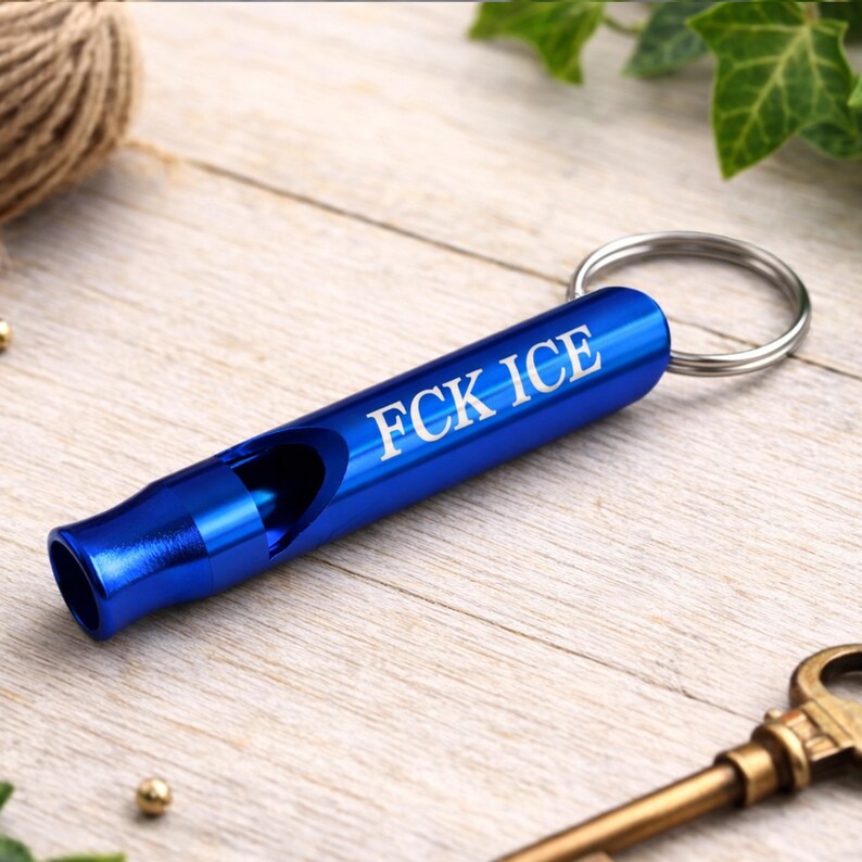 ICE OUT Engraved Metal Whistle Keychain, Emergency Safety Whistle ...
