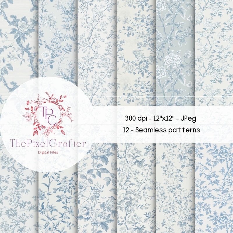 Chinoiserie Digital Paper - Etsy