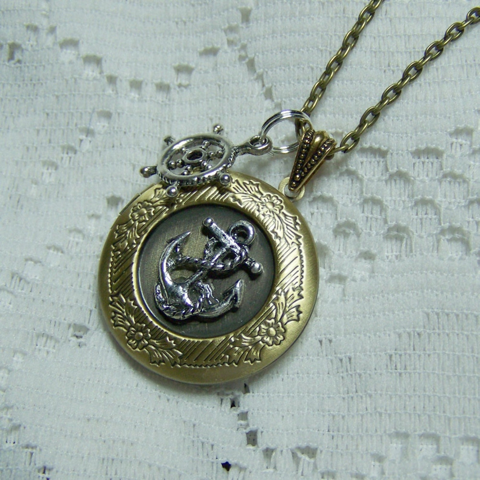 Nautical Locket Anchor Locket Anchor Tattoo Locket | Etsy