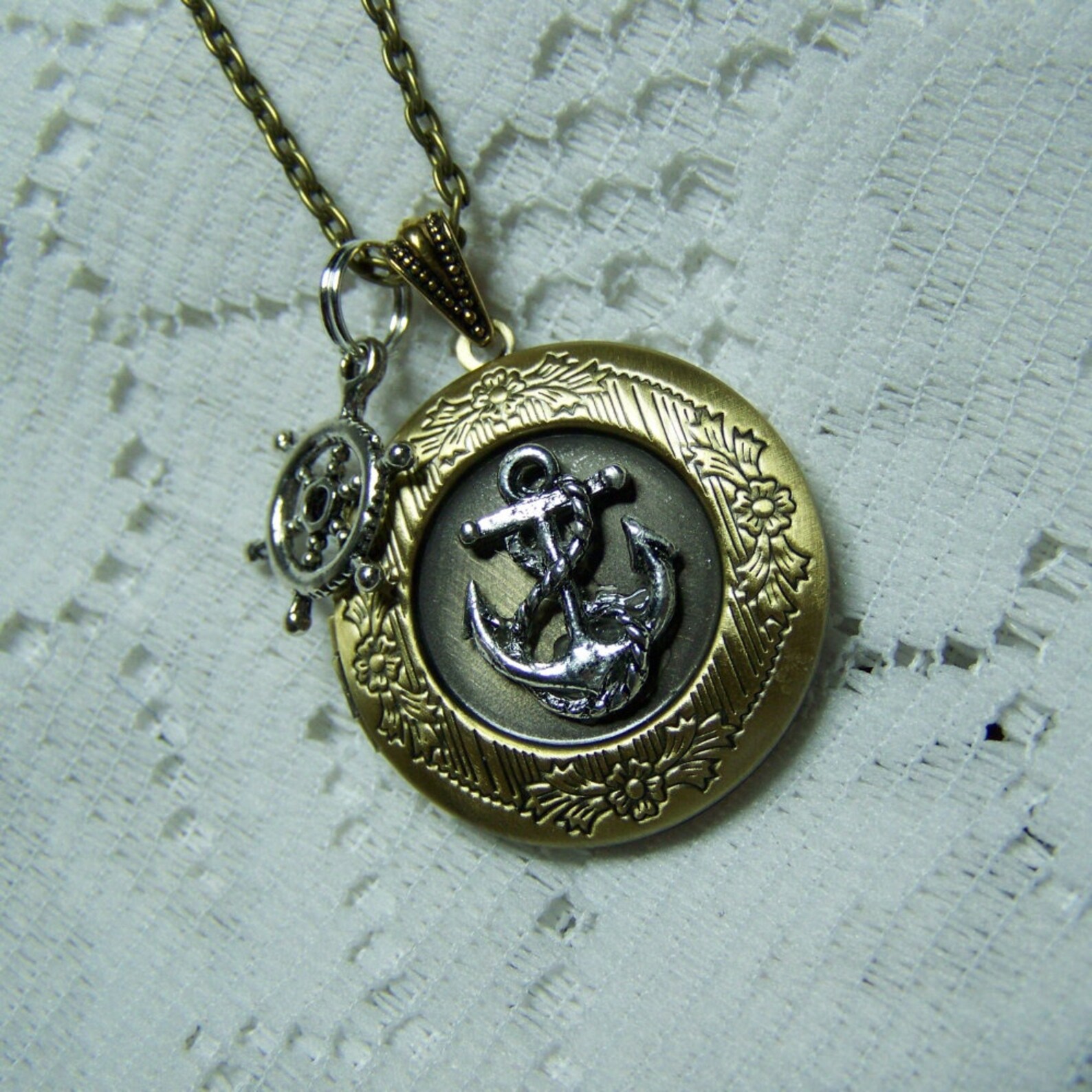 Nautical Locket Anchor Locket Anchor Tattoo Locket | Etsy