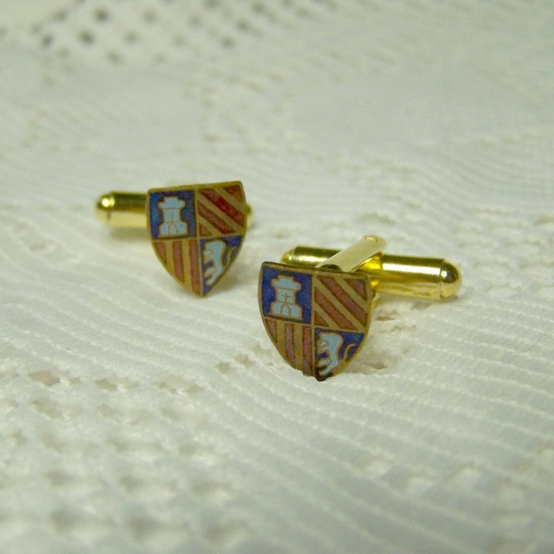 Coat of Arms Cuff Links Lion Castle Gold Armor Shield | Etsy