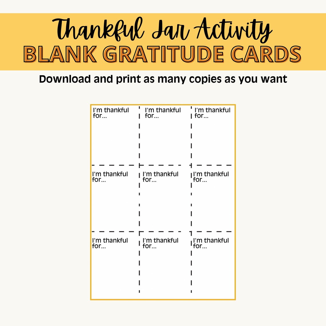 Thankful Jar Activity Printables - Etsy