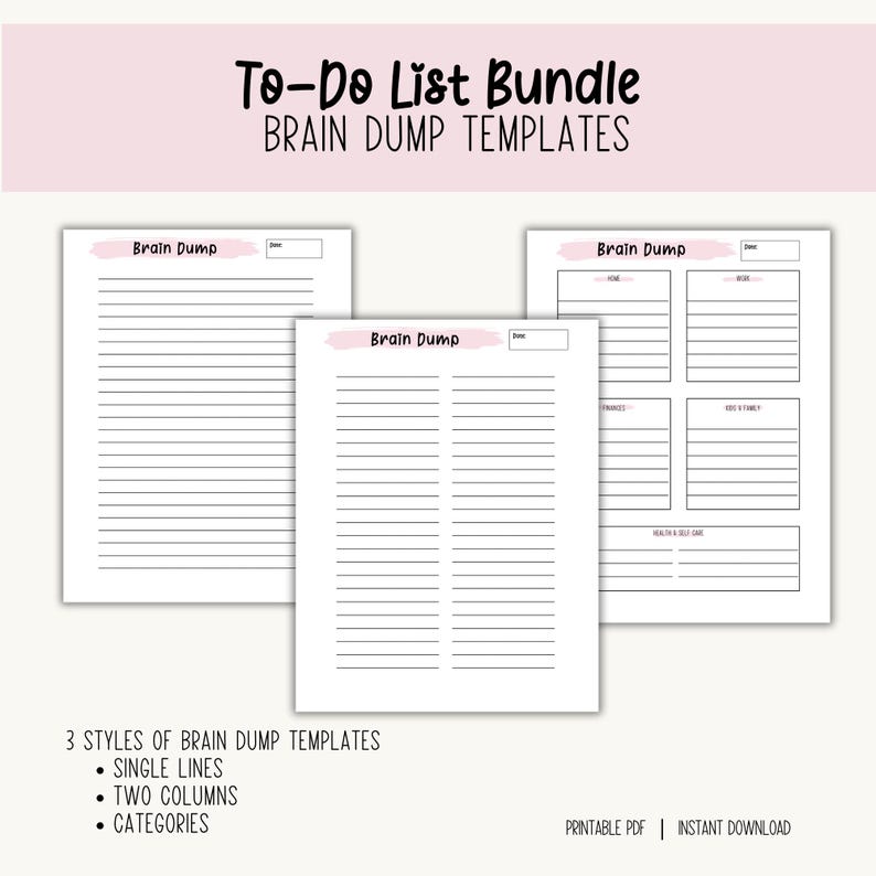 To Do List Printable Planner Bundle - Etsy