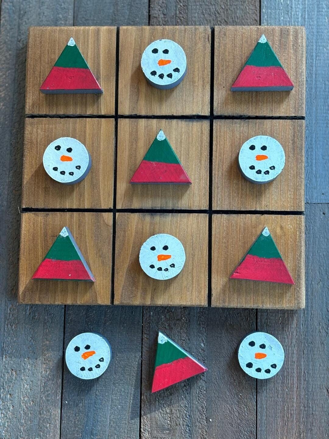 Snowmen and Christmas Tree Tic-tac-toe Set - Etsy