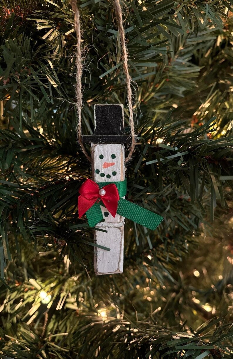 Country Primitive Rustic Cute Snowman Christmas Ornament for Christmas ...