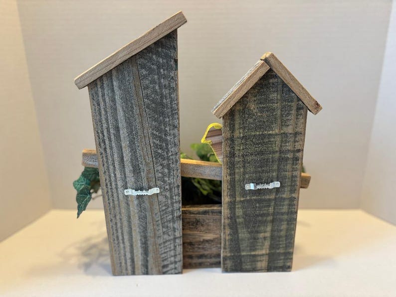 Rustic Reclaimed Picket Fence Planter Box With Cute Yellow Bird ...