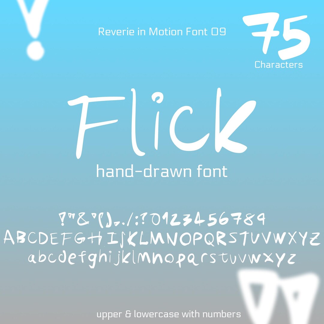 Flick Hand-drawn Font Playful Typeface for Creative Projects - Etsy