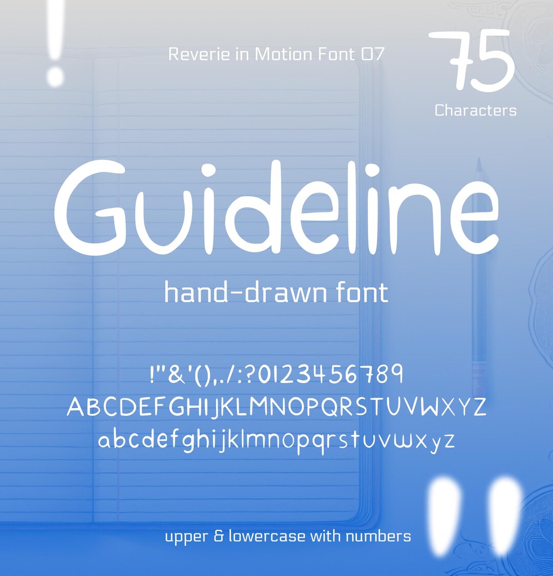 Guideline Hand-drawn Font Typeface for Creative Projects - Etsy