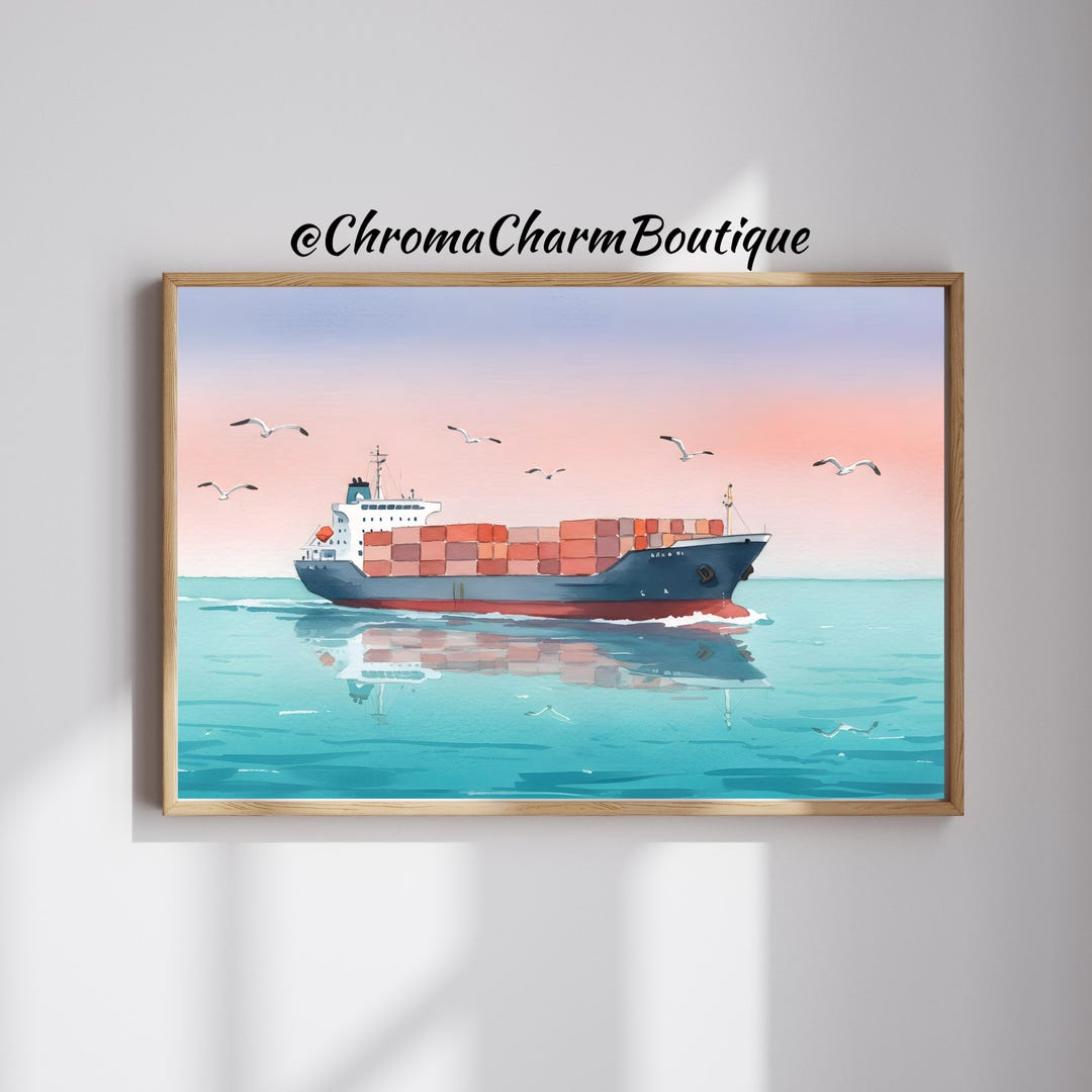 Cargo Ship Wall Art: Nautical Maritime Print (digital Download) - Etsy