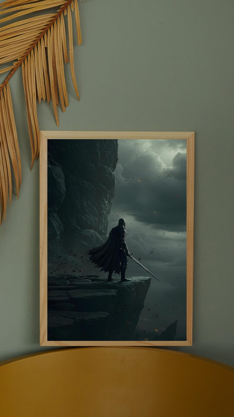 Elden Ring Inspired Dark Fantasy Art, Knight Wall Print, Medieval ...