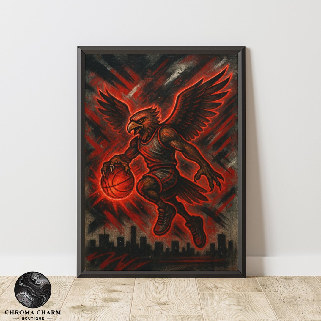 Graffiti Hawk Basketball Slam Dunk Poster, Urban Sports Art (digital ...