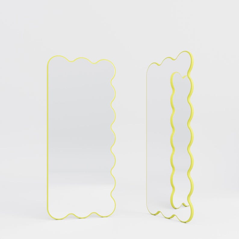 Asymmetrical Wavy Mirror: Full Length Hallway Mirror - Etsy