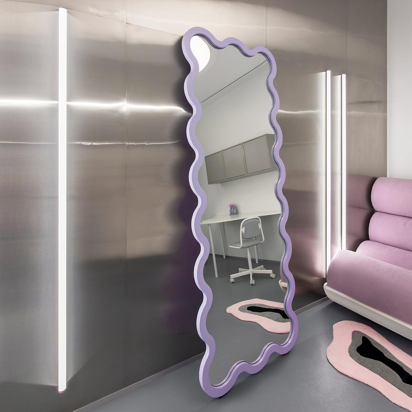 Curvy Full Length Mirror, Design Mirror, Full Body Irregular Mirror ...