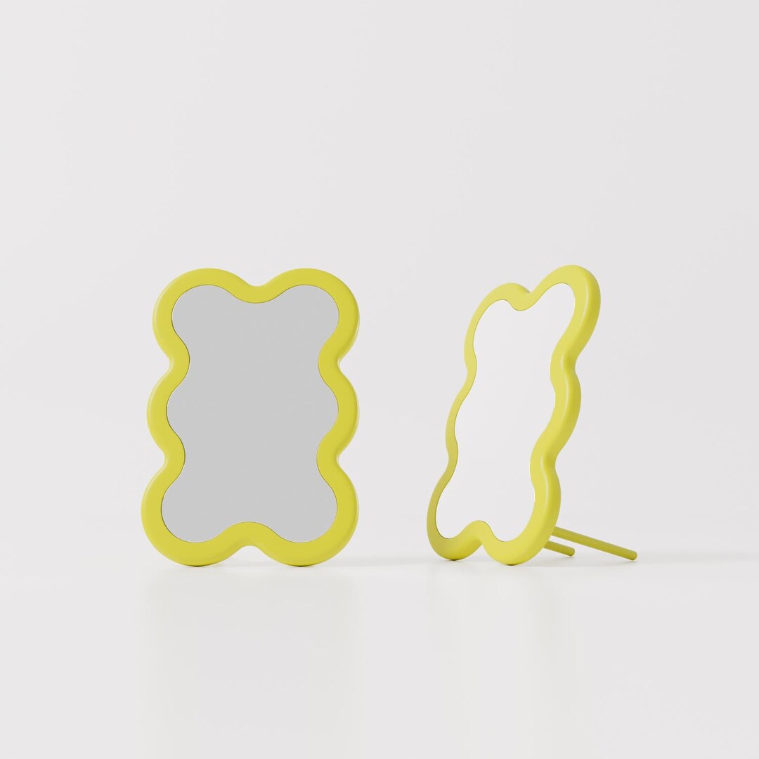 GRWM Gift Makeup Wavy Mirror, Table Mirror, Curvy Mirror, Funky Mirror ...