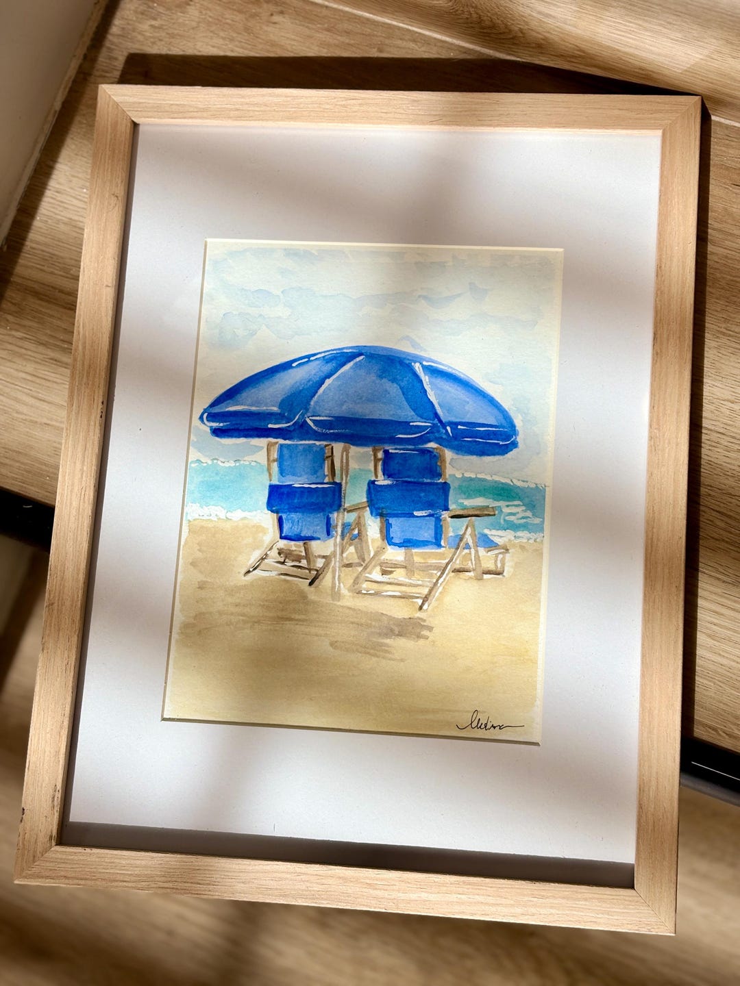 Beach Chairs Print, Coastal Watercolor Art, 8x10 or 5x7 - Etsy