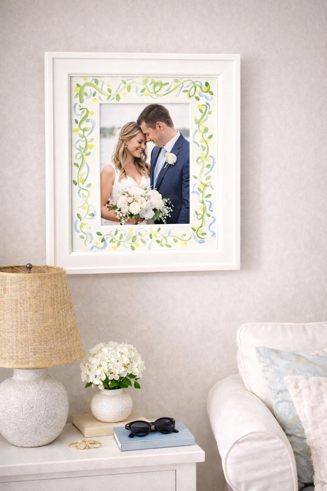 Custom Hand Painted Photo Mat 8x10, Personalized Picture Frame Matting ...
