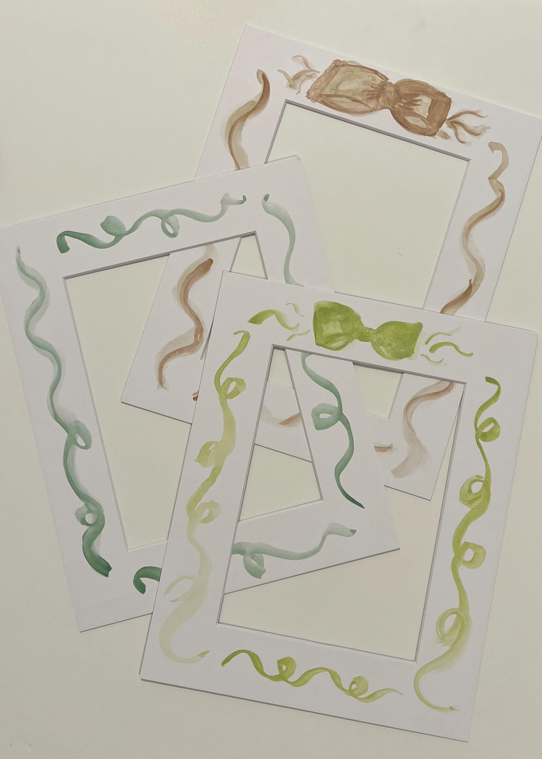 Custom Hand Painted Photo Mat 8x10, Bow Picture Frame Matting, Baby ...