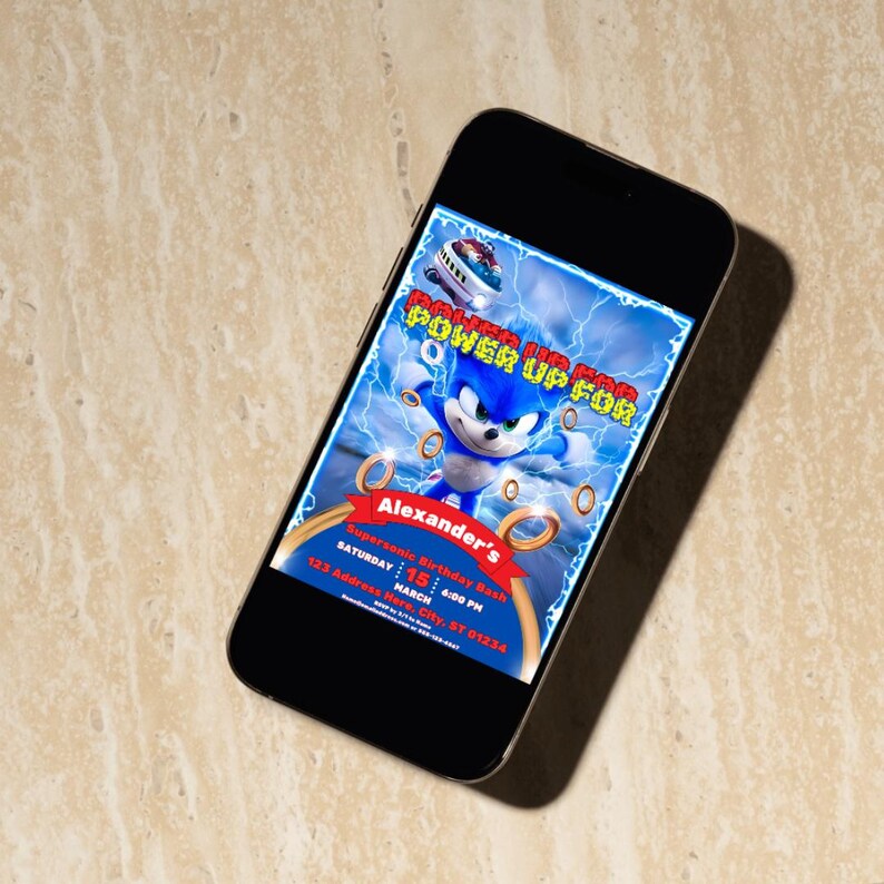 Sonic Birthday Bash Invitation Template | Thrilling Supersonic Theme ...