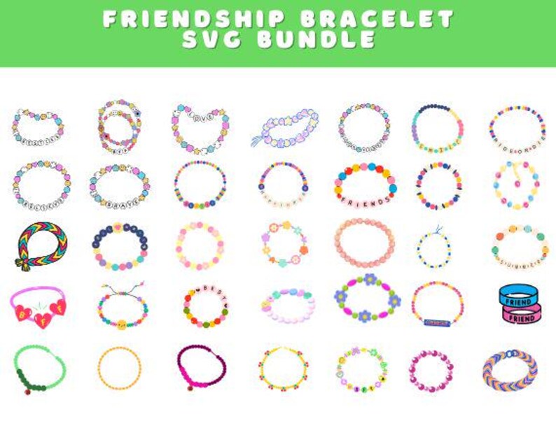 Friendship Bracelet SVG PNG Bundle, Friendship Bracelet Clipart ...