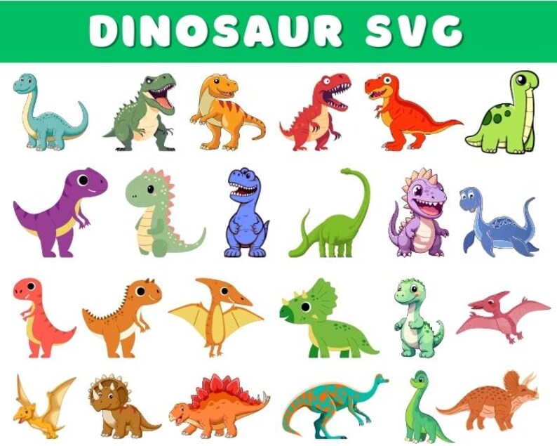 Dinosaur SVG Bundle: 25 Roarsome Designs (digital Download) - Etsy