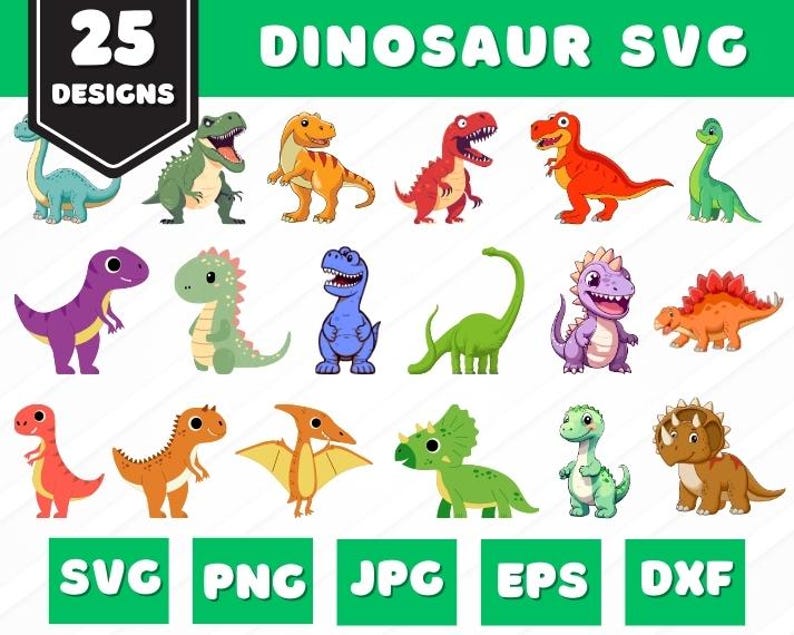 Cute Dinosaur SVG Bundle. 4 Designs, Wall Art Vector Files, Laser Cut ...