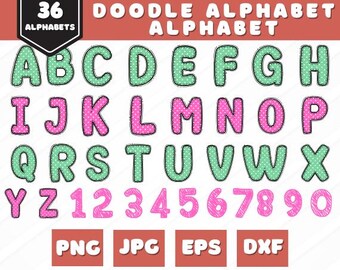 School Teacher Doodle Alphabet Bundle, Teacher PNG Letters, Numbers ...