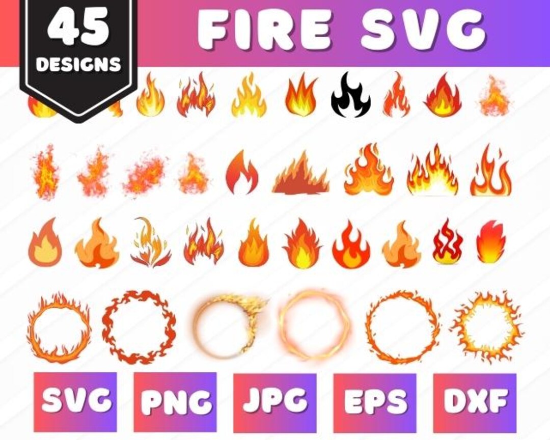 Fire SVG Bundle, Fire Clipart, Fire Svg Files, Fire Flames Svg, Flames ...