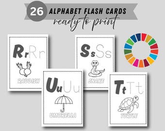 26 Printable Animal Alphabet Flash Cards, Classroom Decor, Toddlers ...