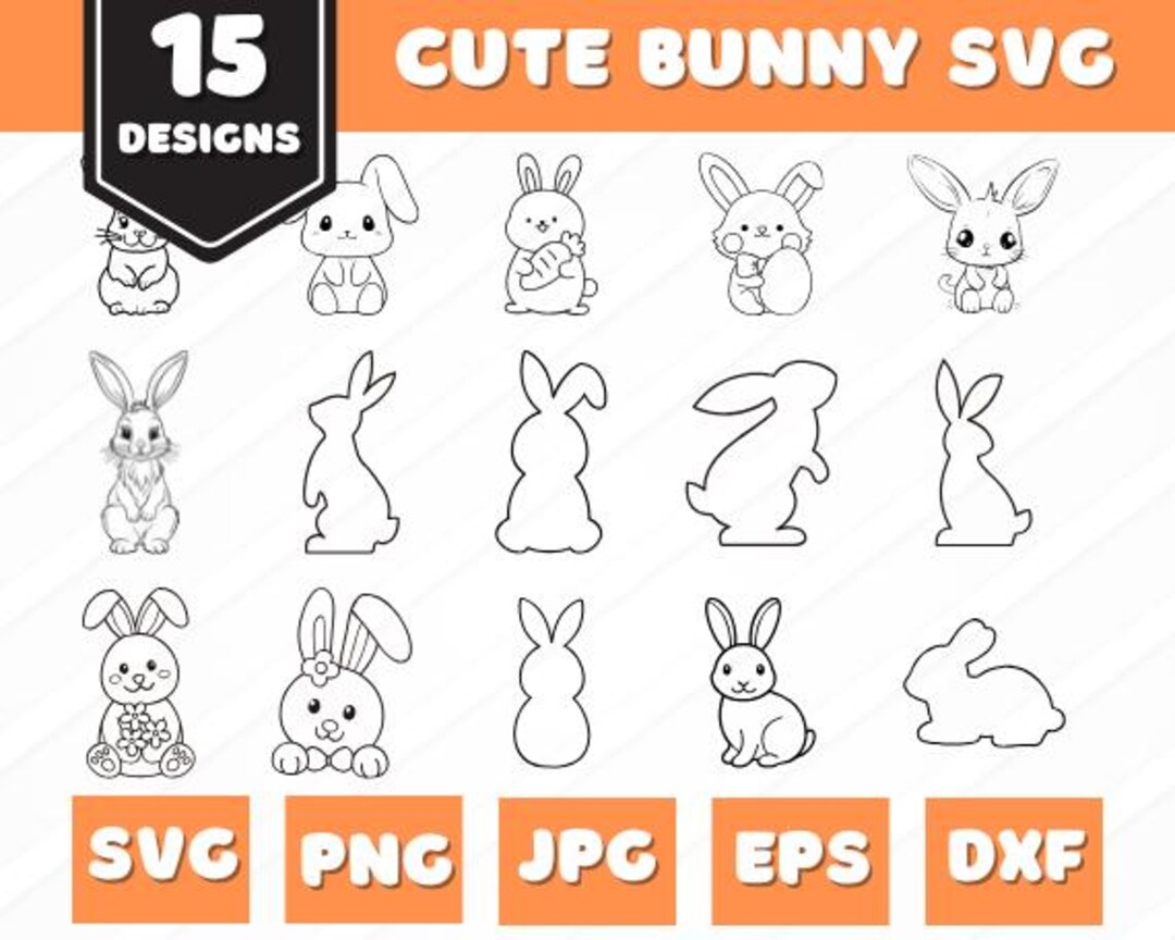 Easter Bunny Svg Bundle, Easter Bunny Svg, Bunny Svg, Bunny Shape Svg ...