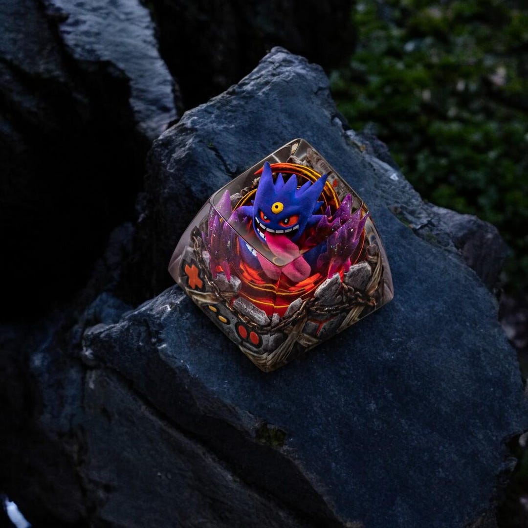 Gengar Pokemon Keycaps | Mega Gengar | Custom 3D Printed Anime Keycaps ...