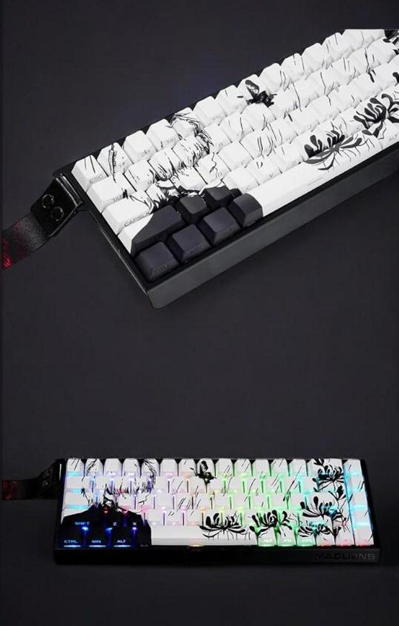 Kaneki Tokyo Ghoul Keycap Set | PBT Keycaps | Side Print | Shine ...