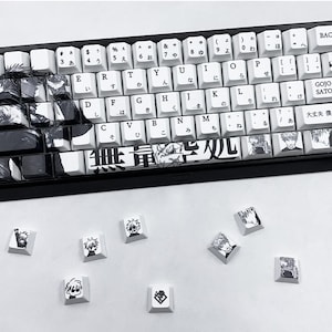 Gojo Satoru Keycaps | 102 Keys | Jujutsu Kaisen | Custom | Cute Keycaps ...