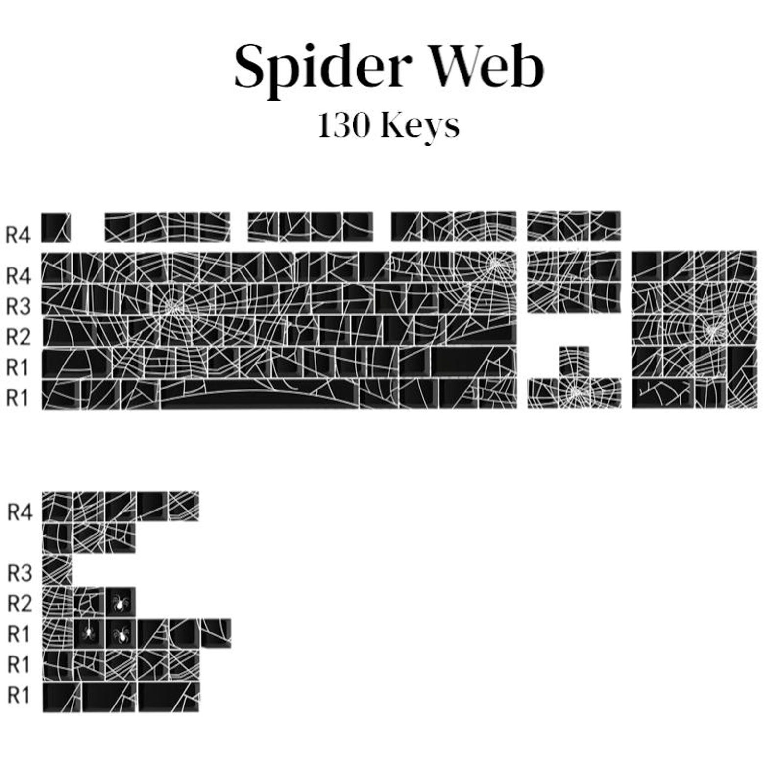 Spider Web Keycap | 130 Keys | Keycap Set | PBT | Keycaps Shine-through ...