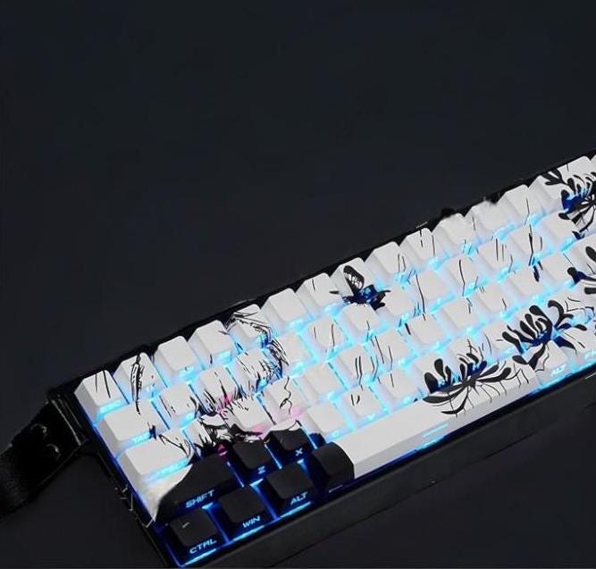 Kaneki Tokyo Ghoul Keycap Set | PBT Keycaps | Side Print | Shine ...