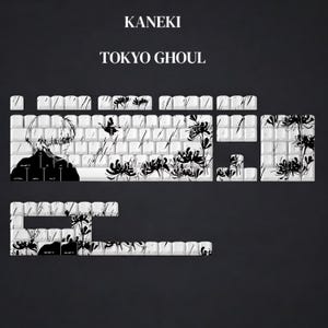 Kaneki Tokyo Ghoul Keycap Set | PBT Keycaps | Side Print | Shine ...