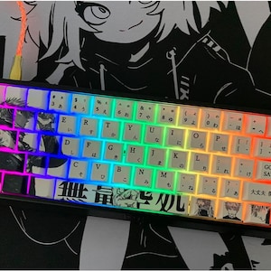 Gojo Satoru Keycaps | 102 Keys | Jujutsu Kaisen | Custom | Cute Keycaps ...