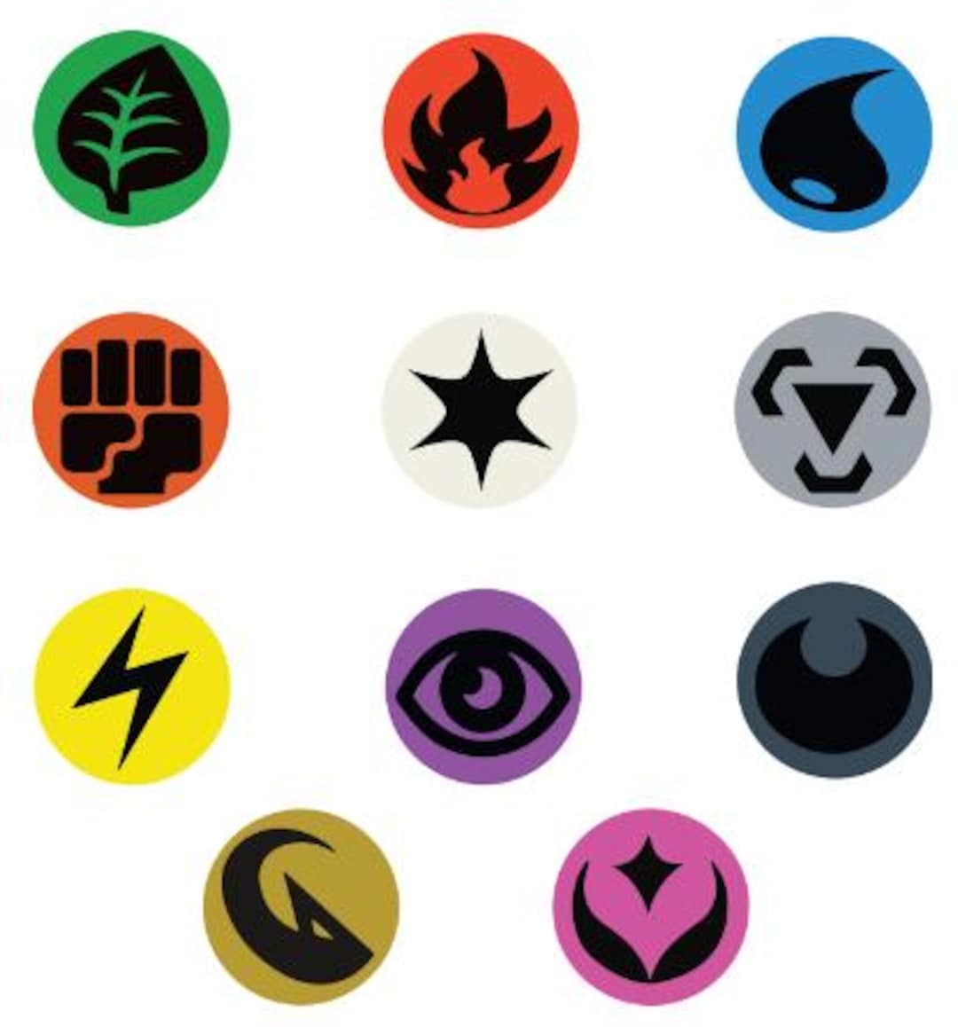 Pokemon Energy and Cards Laptop Stickers, for All Energy Types and ...