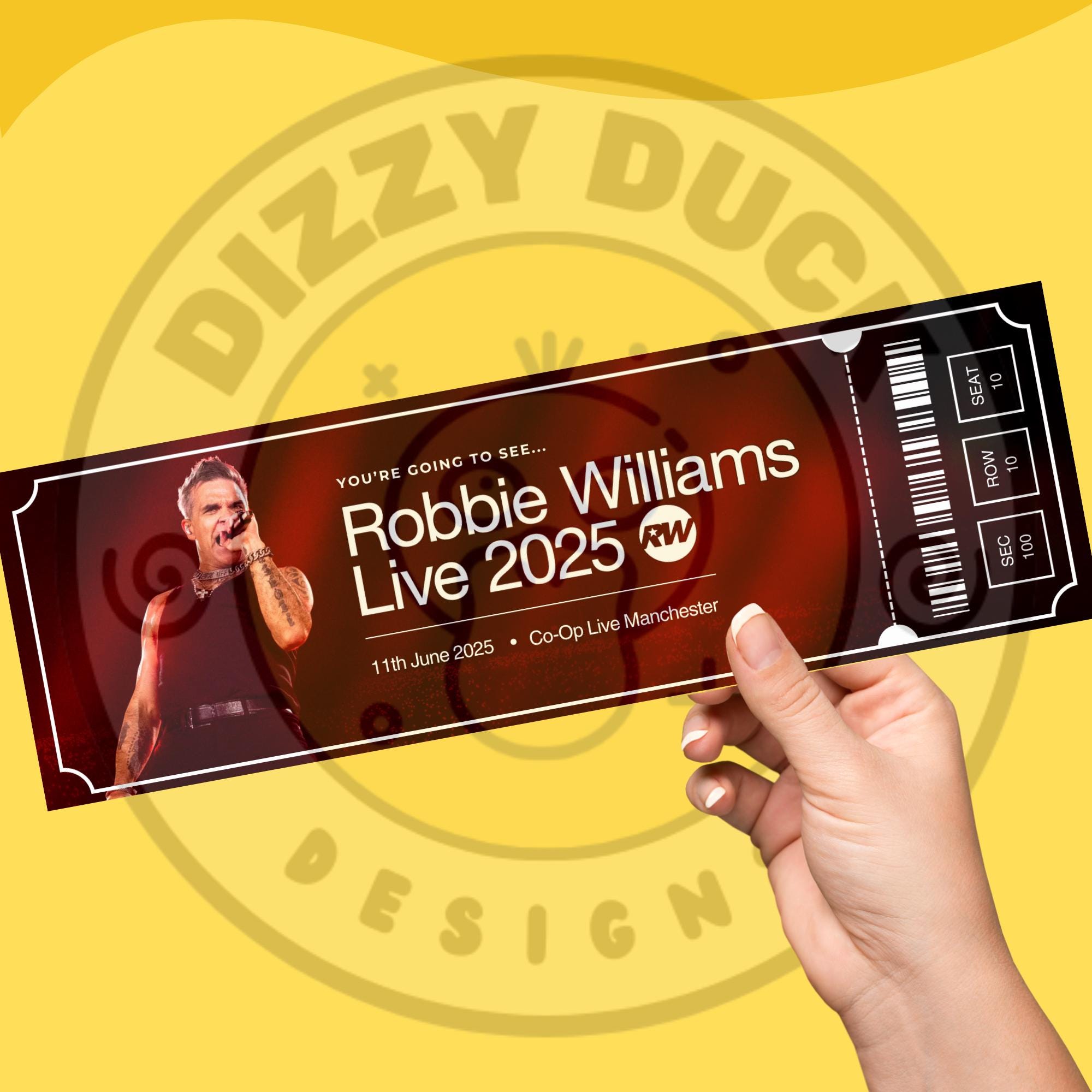 Robbie Williams Better Man 2025 Tour | Personalised Event Souvenir ...