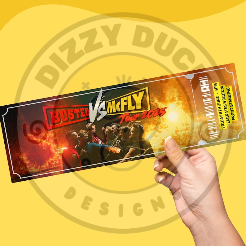 Busted Vs Mcfly 2025 Tour | Personalised Event Souvenir DIGITAL TICKET ...
