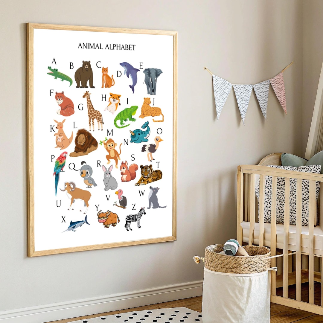 Alphabet Animal Poster for Nursery Decor - Educational Toys - Printable ...