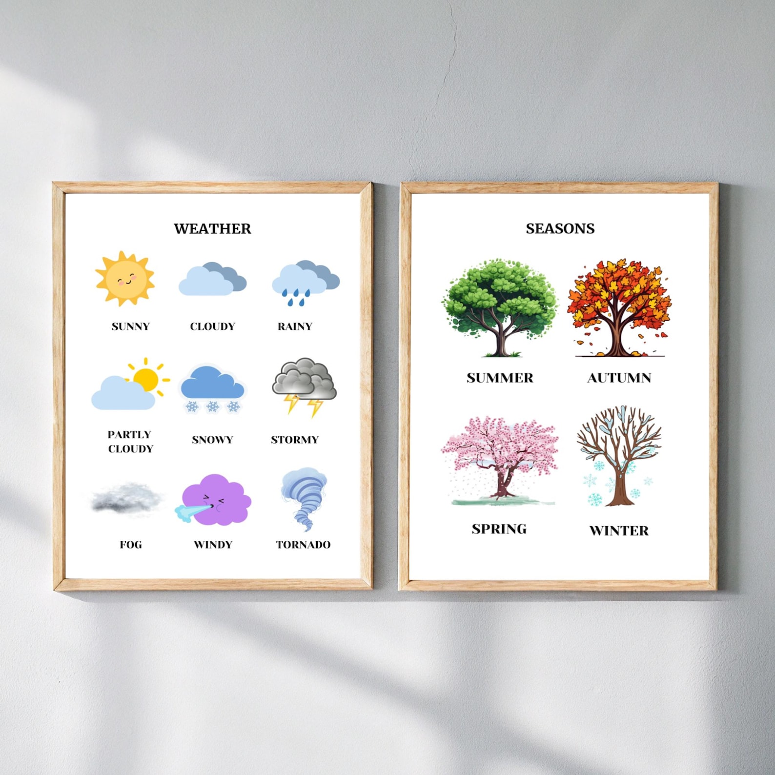 Educational Preschool Posters - Set of 15 Printable Nursery Decor Wall ...